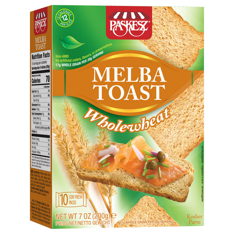 Paskesz Melba Toast Wholewheat 7 Oz – Vendors