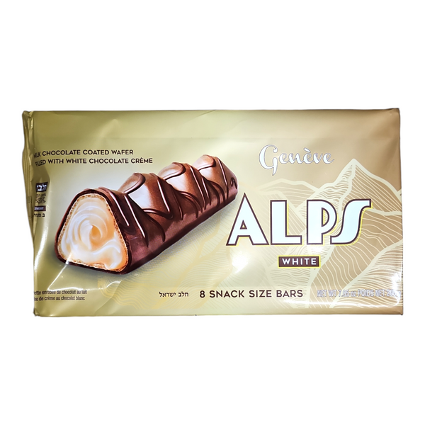 Geneve, Alps White, Milk Chocolate Coated Wafer 8 Snack Size Bars – Vendors