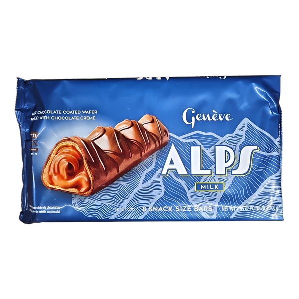 Geneve, Alps Milk, Milk Chocolate Coated Wafer 8 Snack Size Bars – Vendors